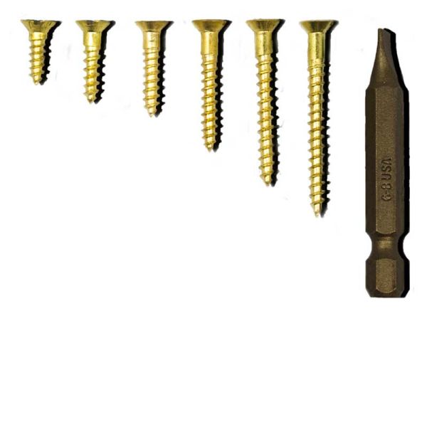 #10 Solid Brass Screw Assortment, Flat Head, Slotted-EOL