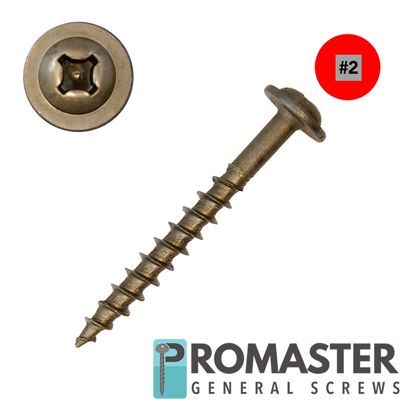 10 ProMaster Deep-Thread Round-Washer-Head Screws
